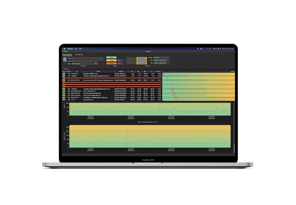 Pingnoo - an open-source cross-platform network latency analyser